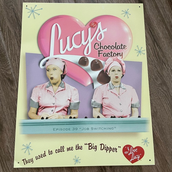 Accents | I Love Lucy Metal Sign Chocolate Factory Ethel And Lucy ...